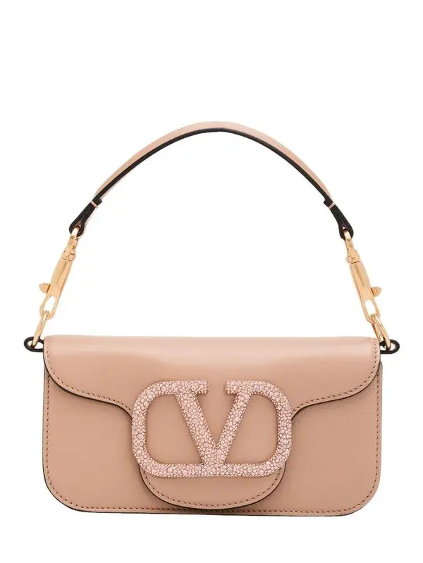 Valentino Garavani Loco Small Shoulder Bag With Jewel Vlogo - Rose