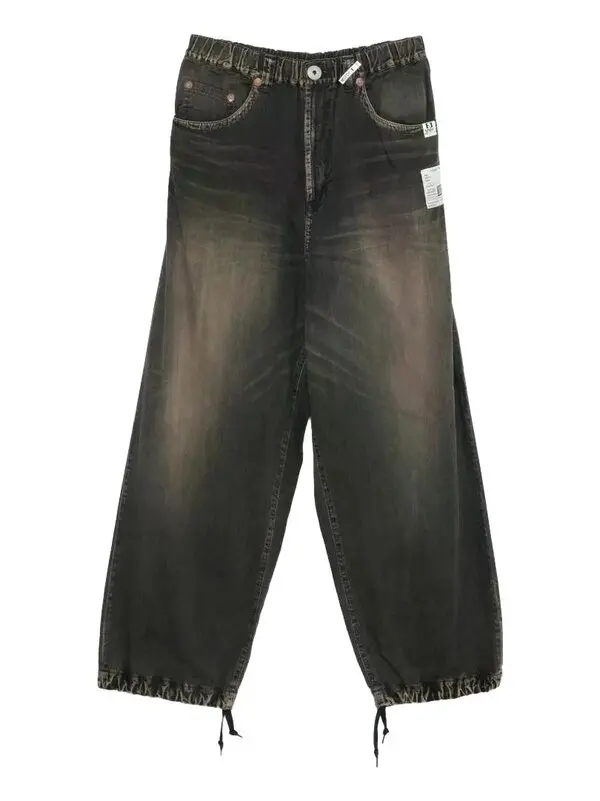Mihara Yasuhiro Drawstring Wide Leg Jeans - Grey
