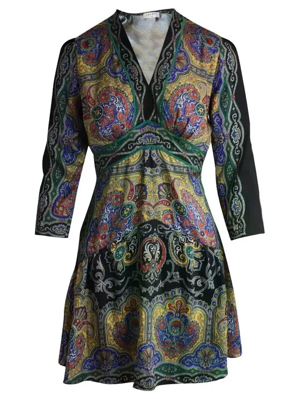 Sandro Printed Mini Dress - Black