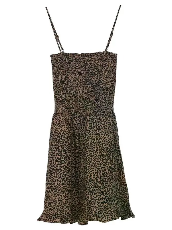 REFORMATION Rouen Animal-print Mini Dress - Brown