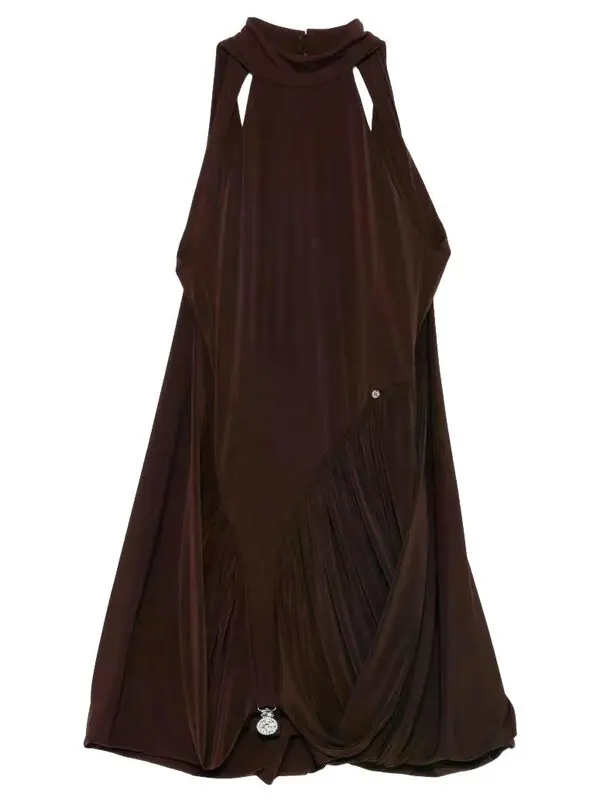 NISSA Halterneck Mini Dress - Brown