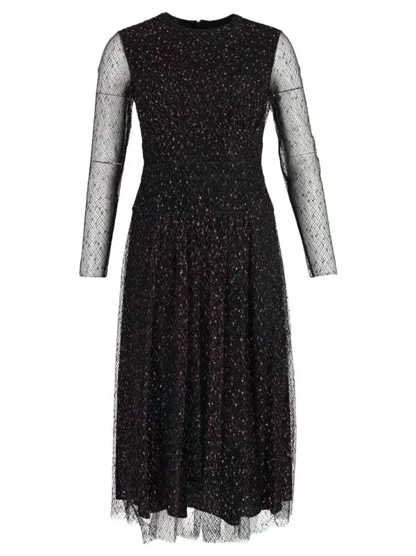 Escada Sheer-sleeve Midi Dress - Black