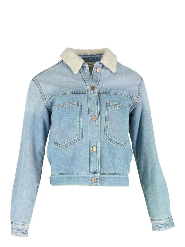 ISABEL MARANT VINTAGE Logo-embroidered Denim Jacket - Blue