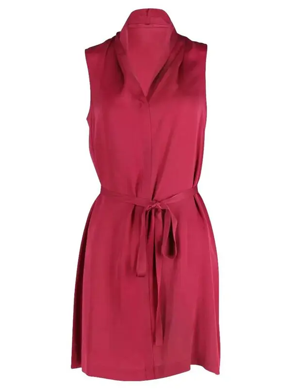 Theory Belted Sleeveless Mini Dress - Red