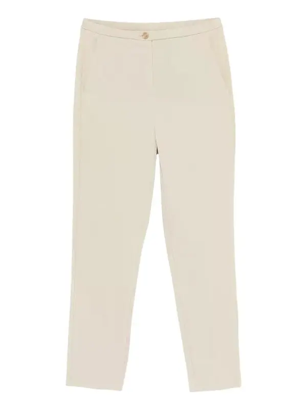 Patrizia Pepe Button Cigarette Trousers - Neutrals