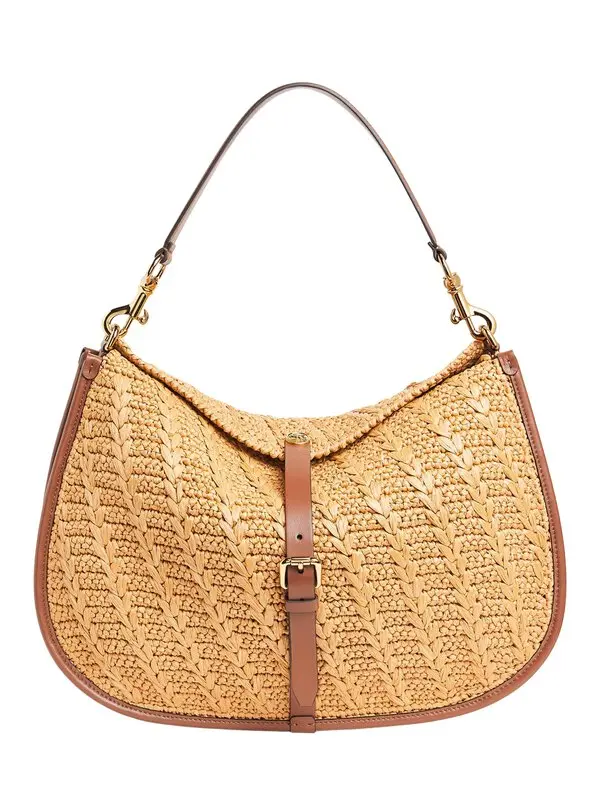 Etro Raffia Pony Shoulder Bag - Brown