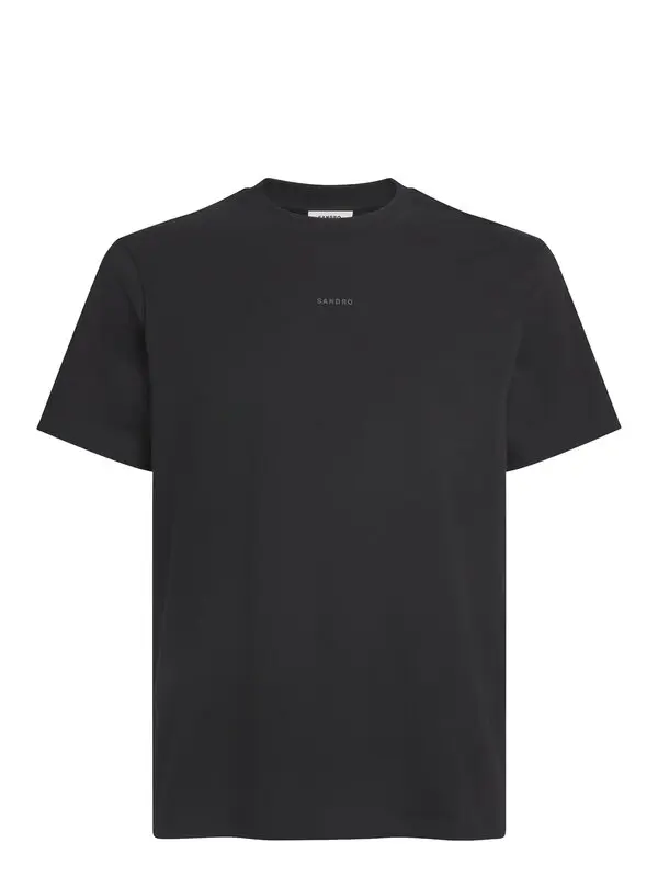 Sandro Organic Cotton Logo T-shirt - Black