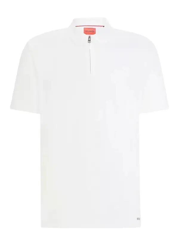 Hugo Zip-neck Polo Shirt - White