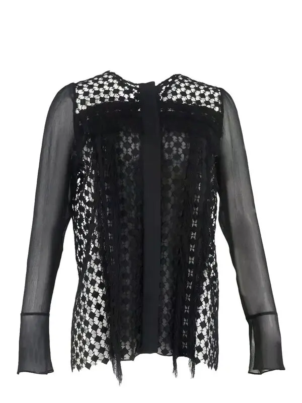 Chloé Lace Sheered Blouse - Black
