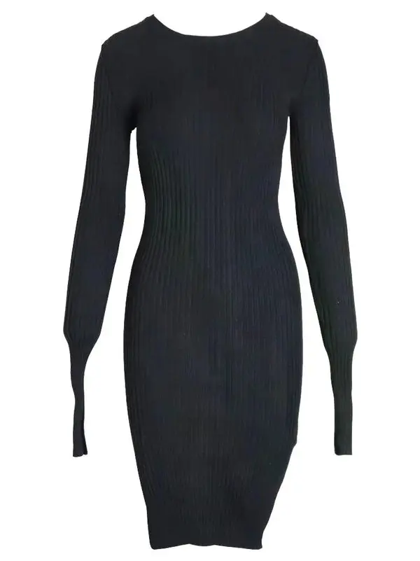 Maison Martin Margiela Ribbed Long-sleeve Dress - Black
