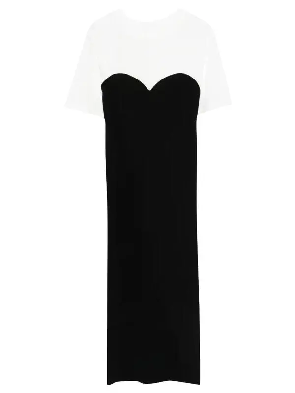 Patrizia Pepe Fitted Ribbed Midi Dress - Black