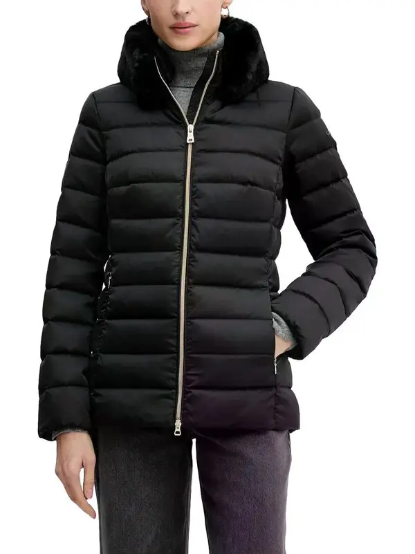 Geox Textured-trim Quilted Jacket - Black