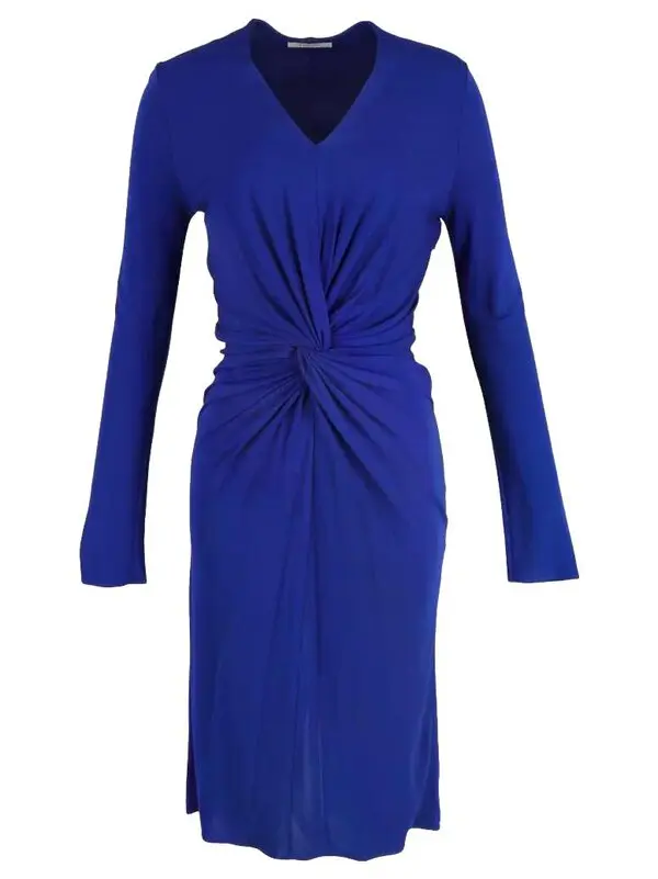 LANVIN Long-sleeved Twist Midi Dress - Blue