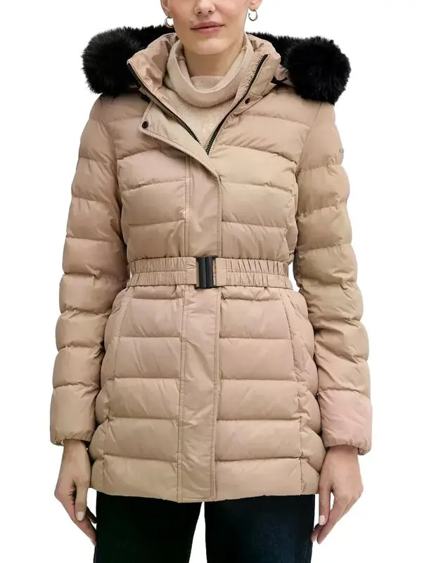 Geox Catria Hooded Puffer Jacket - Neutrals