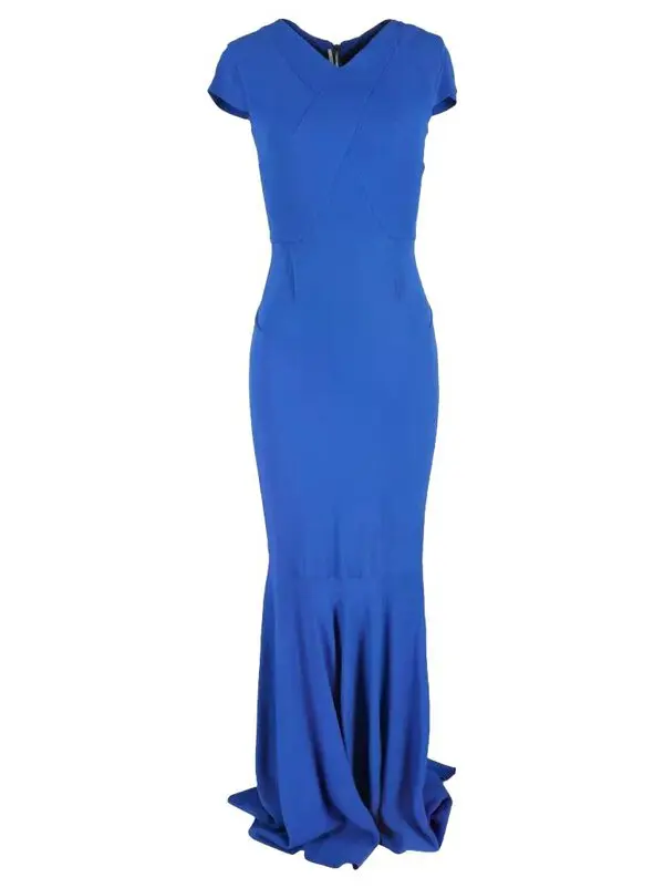 Roland Mouret Valey V-neck Maxi Dress - Blue