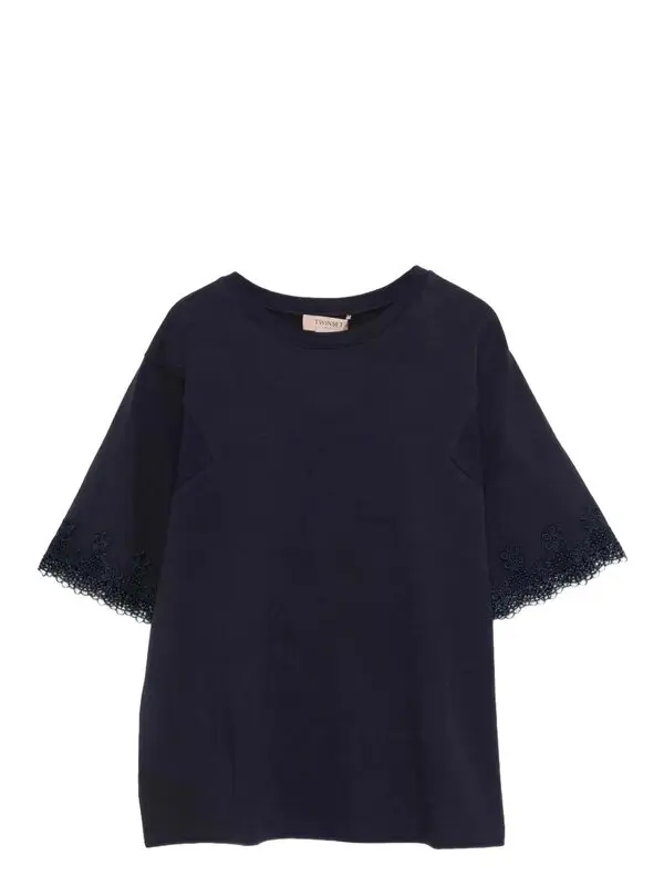 TWINSET Lace-trimmed T-shirt - Blue