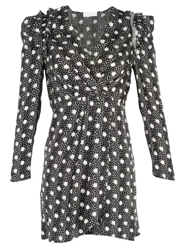 Sandro Polka-dot Long-sleeve Dress - Black