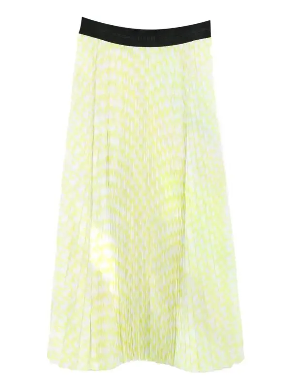 MSGM Pleated Patterned Skirt - Yellow