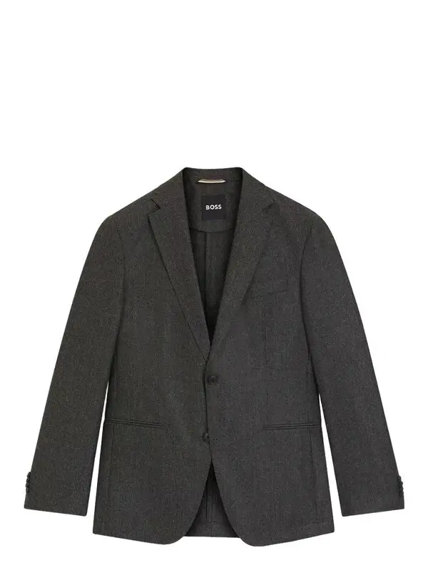 BOSS Herringbone Single-breasted Blazer - Brown