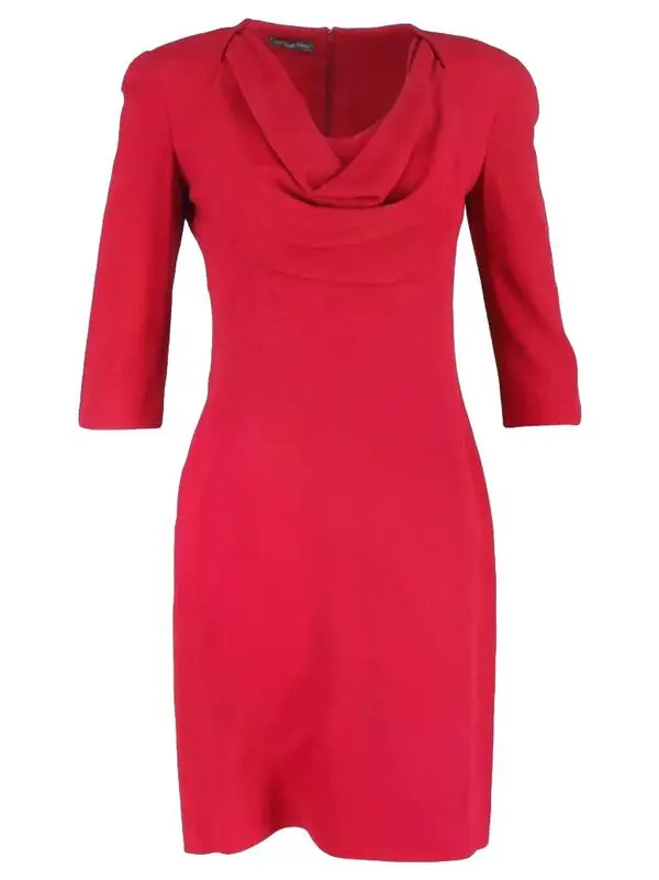 Alexander McQueen Cowl-neck Wool Dress - Red