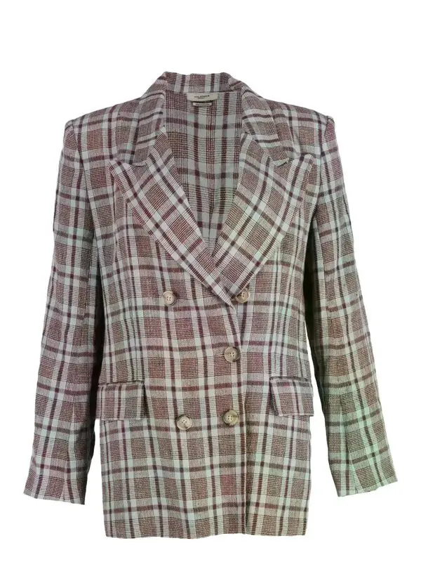 ISABEL MARANT VINTAGE Double-breasted Checked Blazer - Red