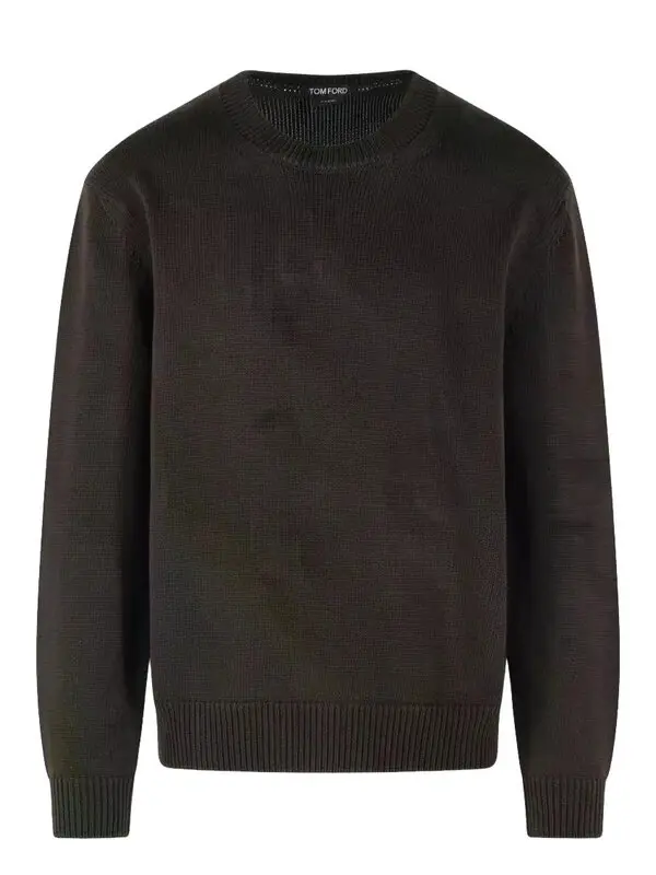 TOM FORD Crew-neck Ribbed Sweater - Brown