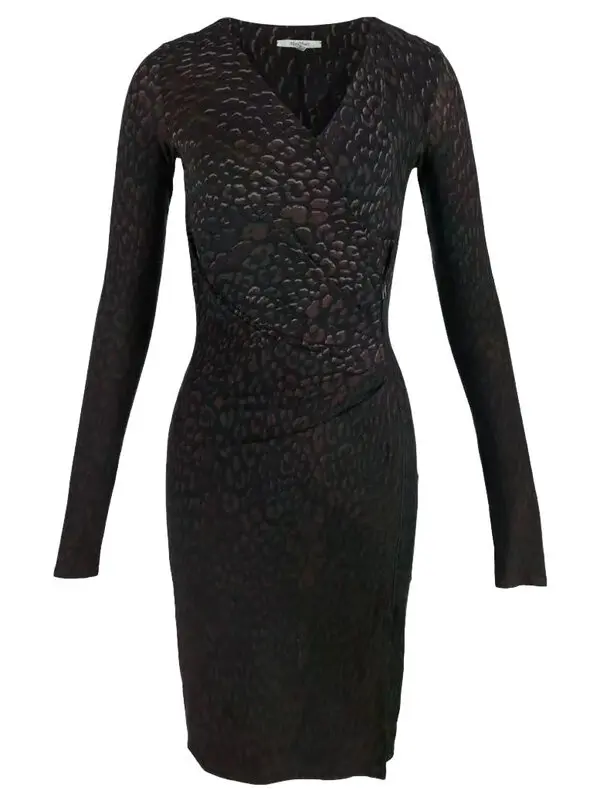 Max Mara Leopard-print Long-sleeve Dress - Brown