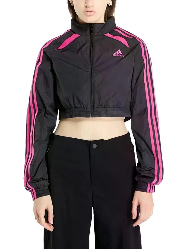 Adidas Teamgeist Adicolor Zip-up Cropped Track Jacket - Black