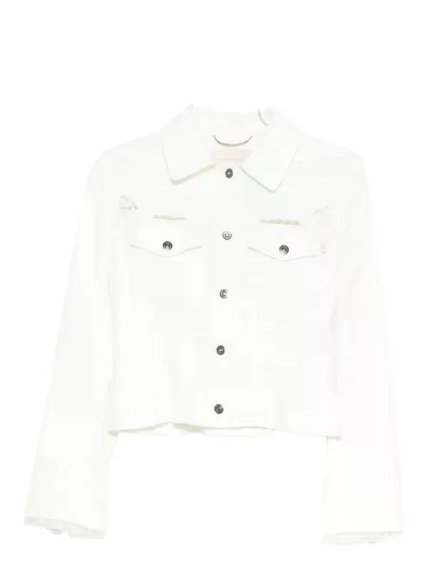 Ermanno Scervino Lace Trim Jacket - White