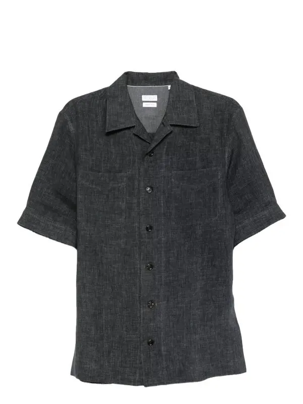 Brunello Cucinelli Pocket Linen Shirt - Grey