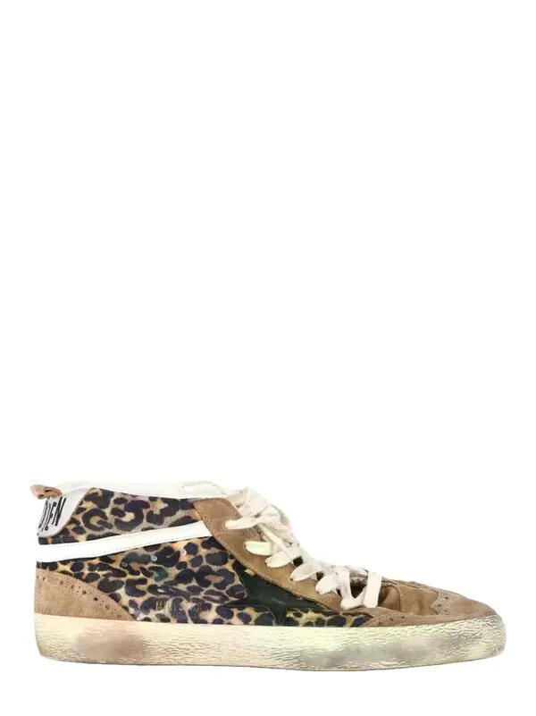 GOLDEN GOOSE Leopard-print Suede Sneakers - Brown