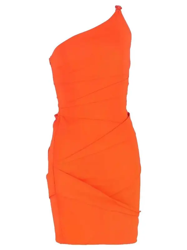 Versace Draped-detail Mini Dress - Orange