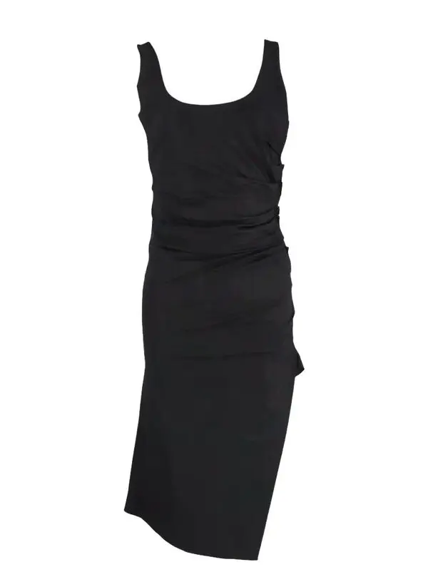 Max Mara Gathered Detail Midi Dress - Black