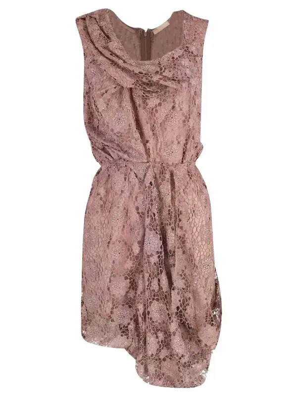Nina Ricci Draped Lace Dress - Pink