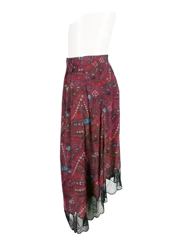 Zadig&Voltaire Printed Asymmetrical Skirt - Red