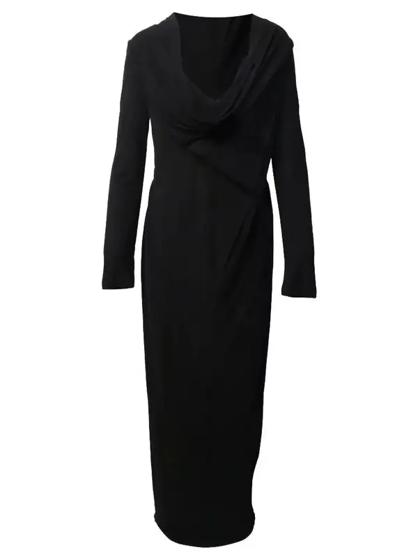 Roland Mouret Draped Lace Back Detail Dress - Black