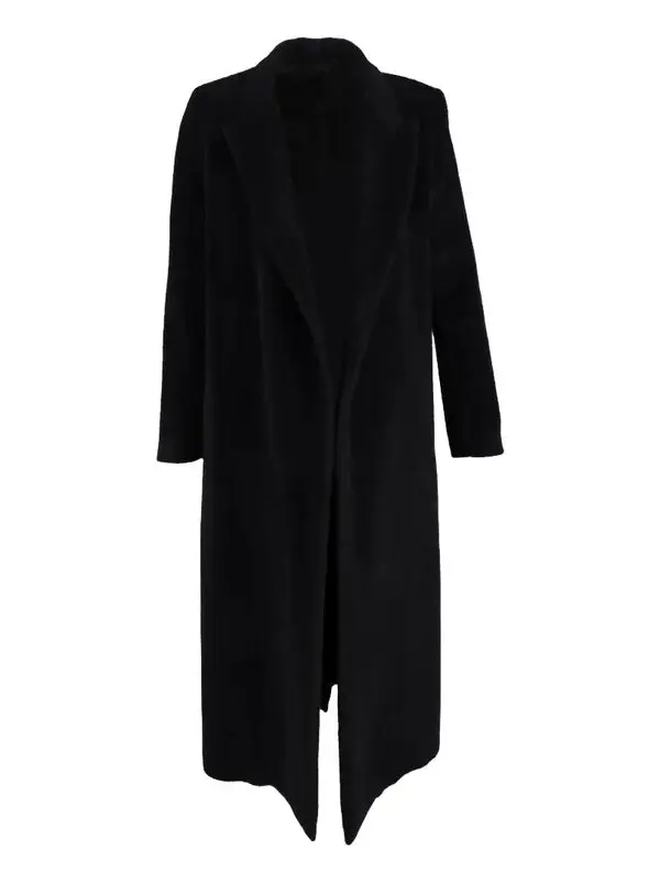 TOTEME Open Front Wool Coat - Black