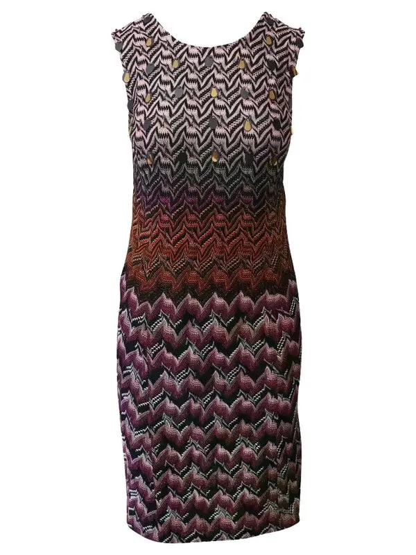 Missoni Zigzag Sleeveless Mini Dress - Purple