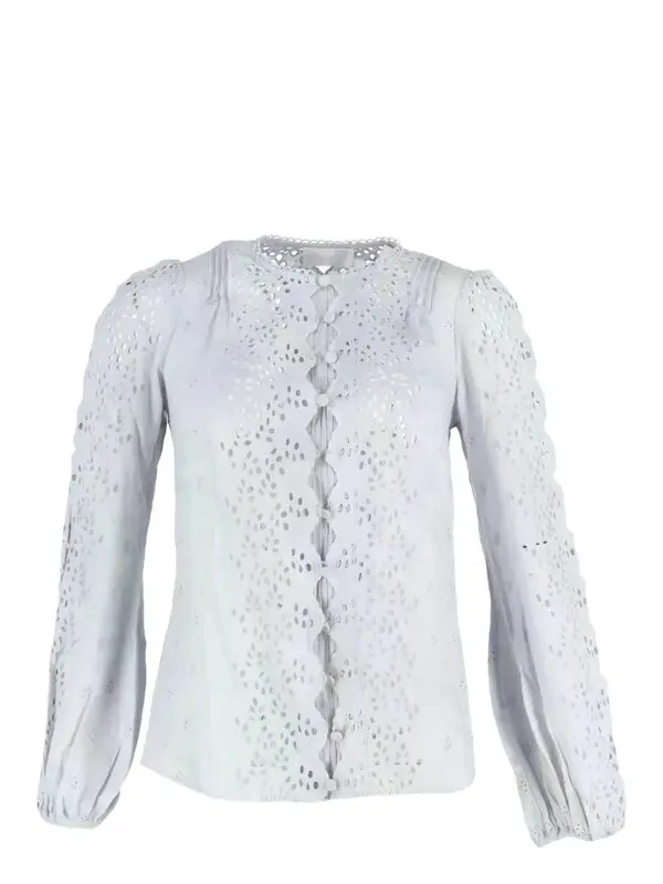 Zimmermann Broderie-anglaise Long-sleeve Blouse - Blue