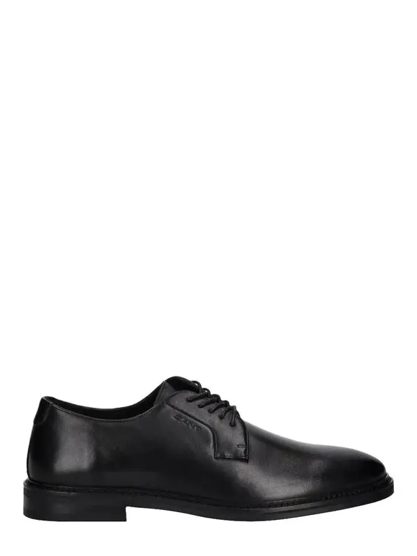 Gant Embossed-logo Lace-up Oxford Shoes - Black