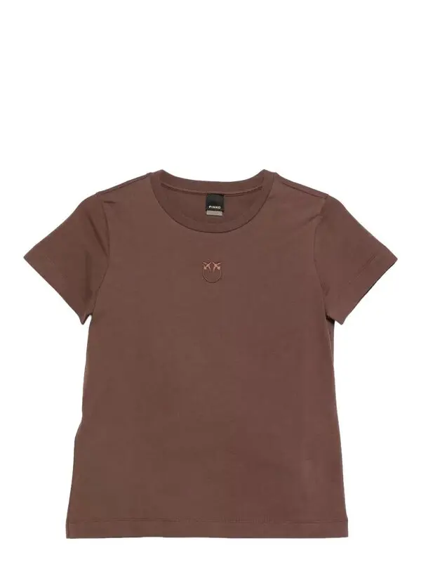Pinko Logo-embroidered T-shirt - Brown