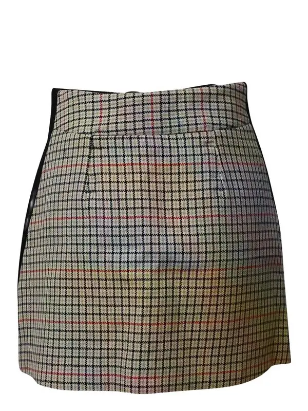 Maje Check-panel Mini Skirt - Neutrals