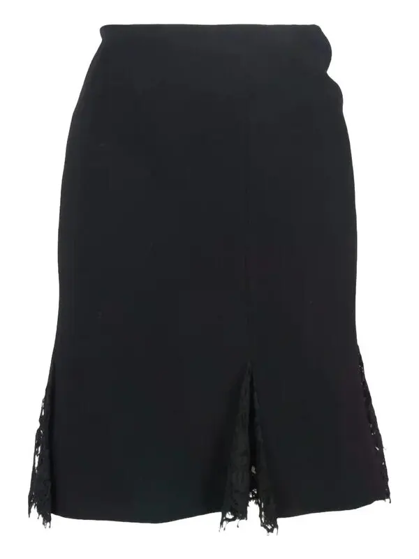 Oscar De La Renta Lace-panel Midi Skirt - Black