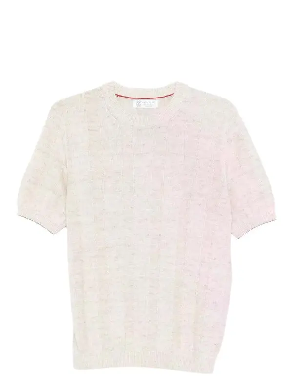 Brunello Cucinelli Ribbed Short-sleeve T-shirt - Neutrals