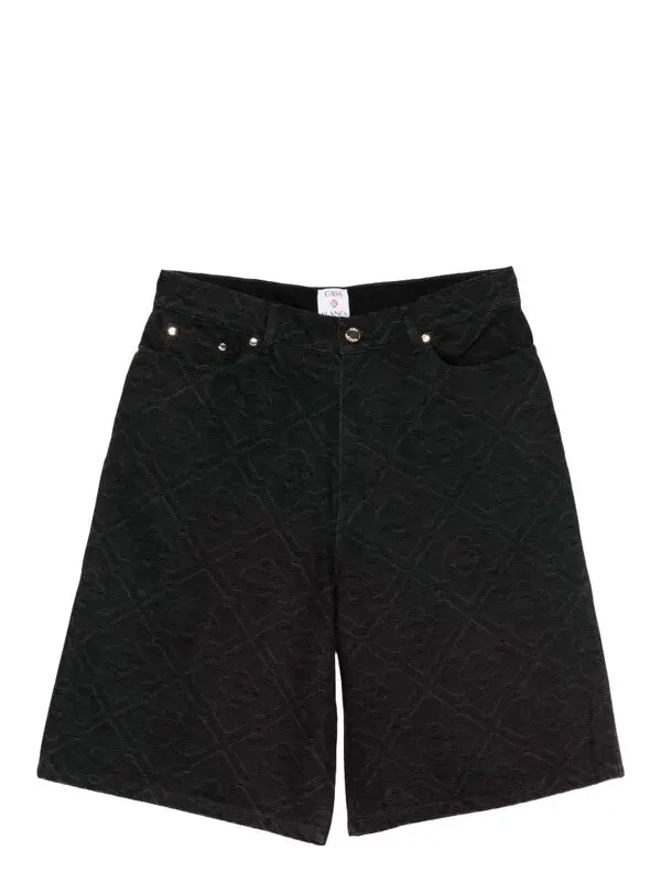 Casablanca Monogram Denim Shorts - Black
