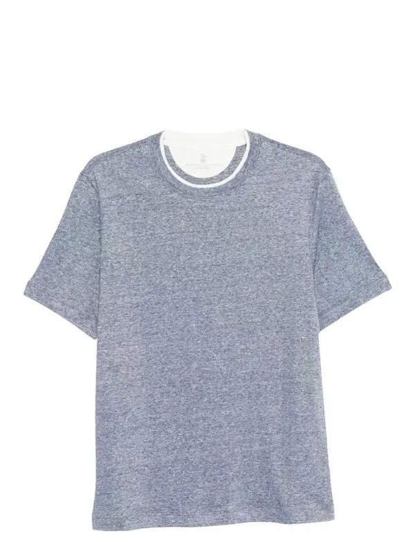 Brunello Cucinelli Trimmed T-shirt - Blue