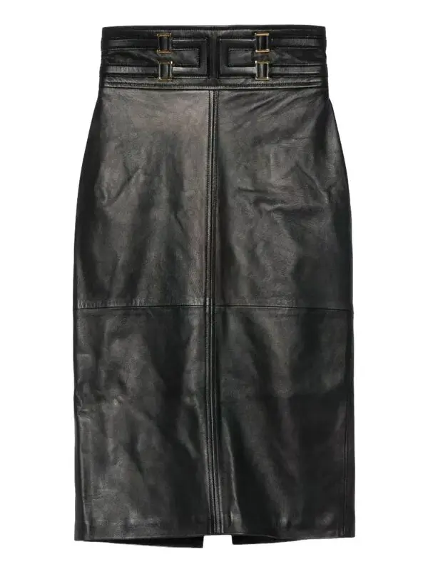 Elisabetta Franchi Buckle-detail Midi Skirt - Black