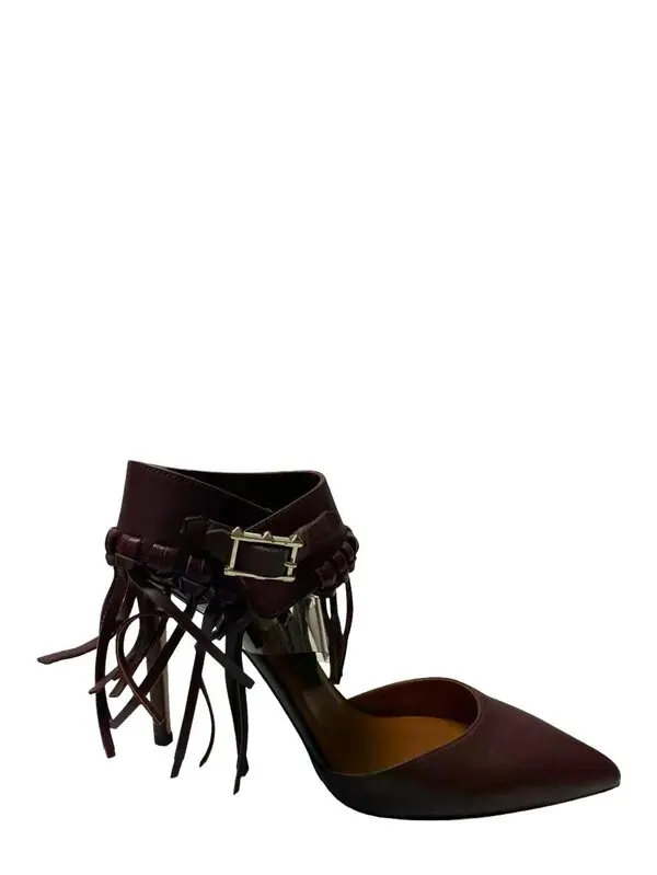 Valentino Garavani Fringe Ankle-strap Pumps - Red