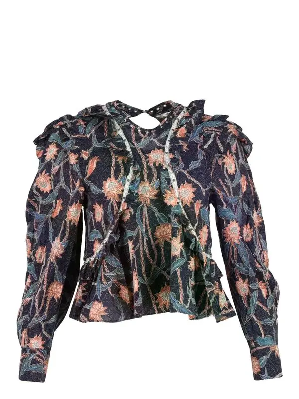 ISABEL MARANT VINTAGE Vintage Floral-print Blouse - Blue