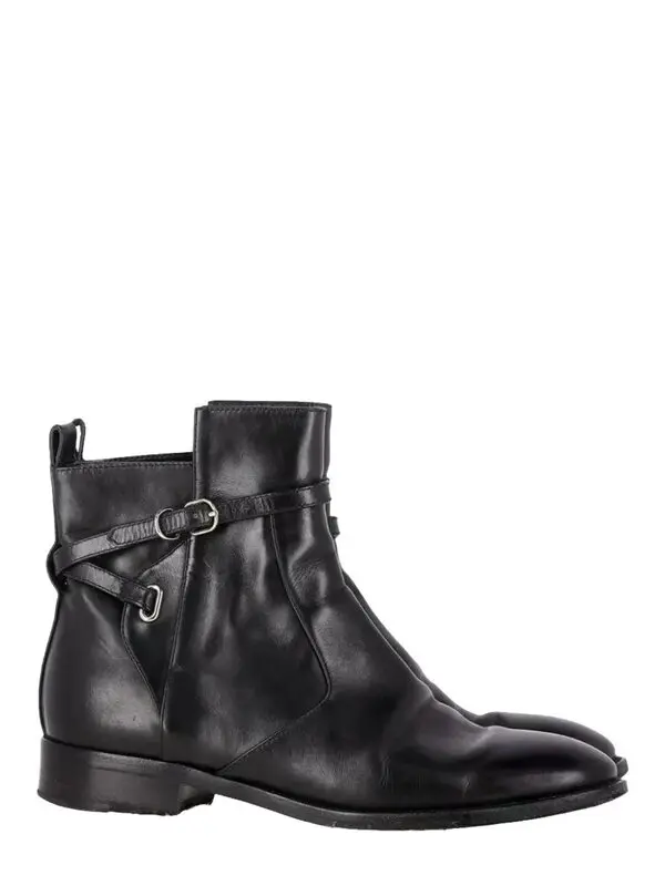Balenciaga Papier Buckle-strap Ankle Boots - Black